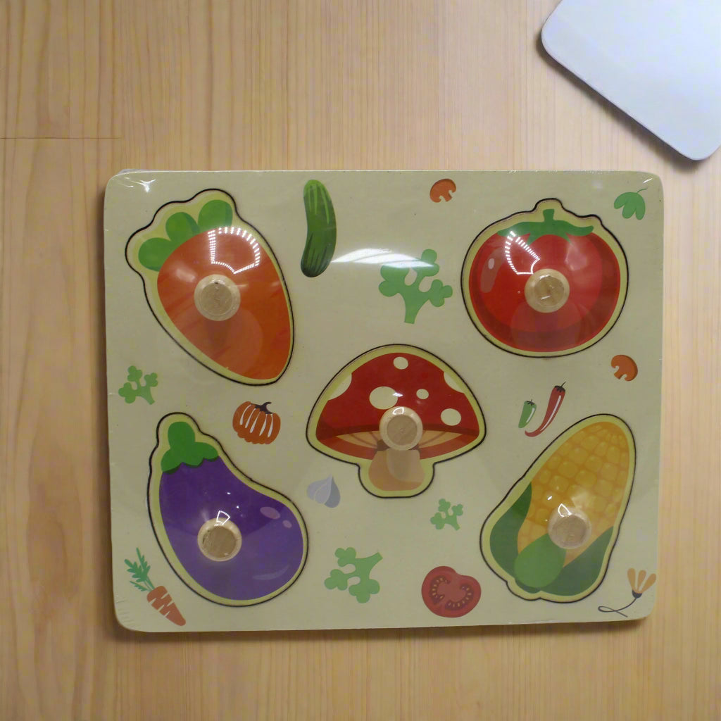 Buy Vegetable Pin Board Wooden Game Online in Pakistan — Khanaan.pk
