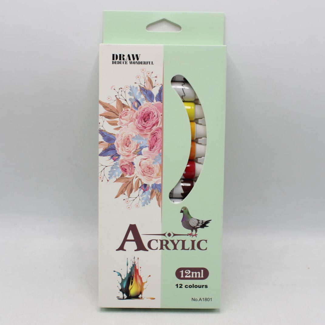 Buy Acrylic Color Tube 12 Colors Online in Pakistan — Khanaan.pk